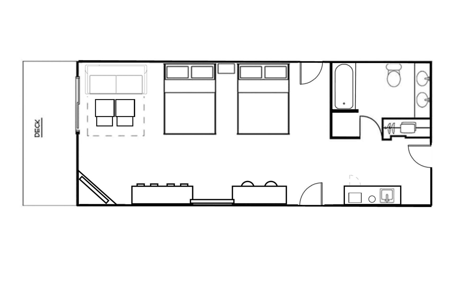 Grand Double Queen Sofa Fireplace | Wilderness Resort