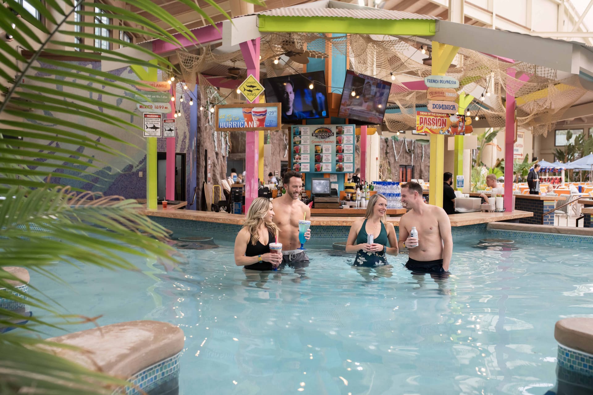 Margarita's Indoor swim-up bar Wild Waterdome Wilderness Resort